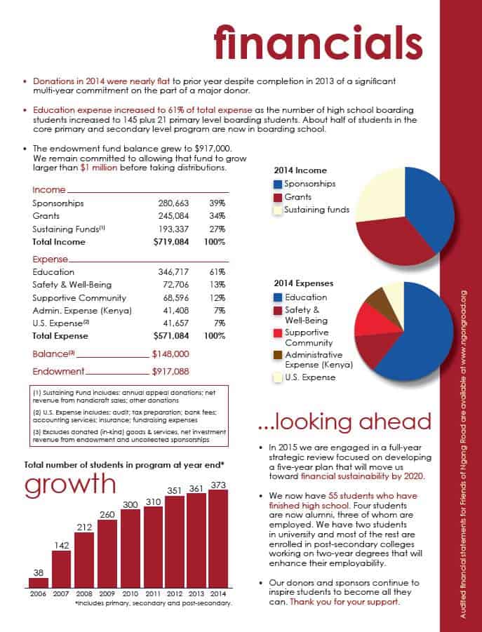 Financials Overview - Friends of Ngong Road